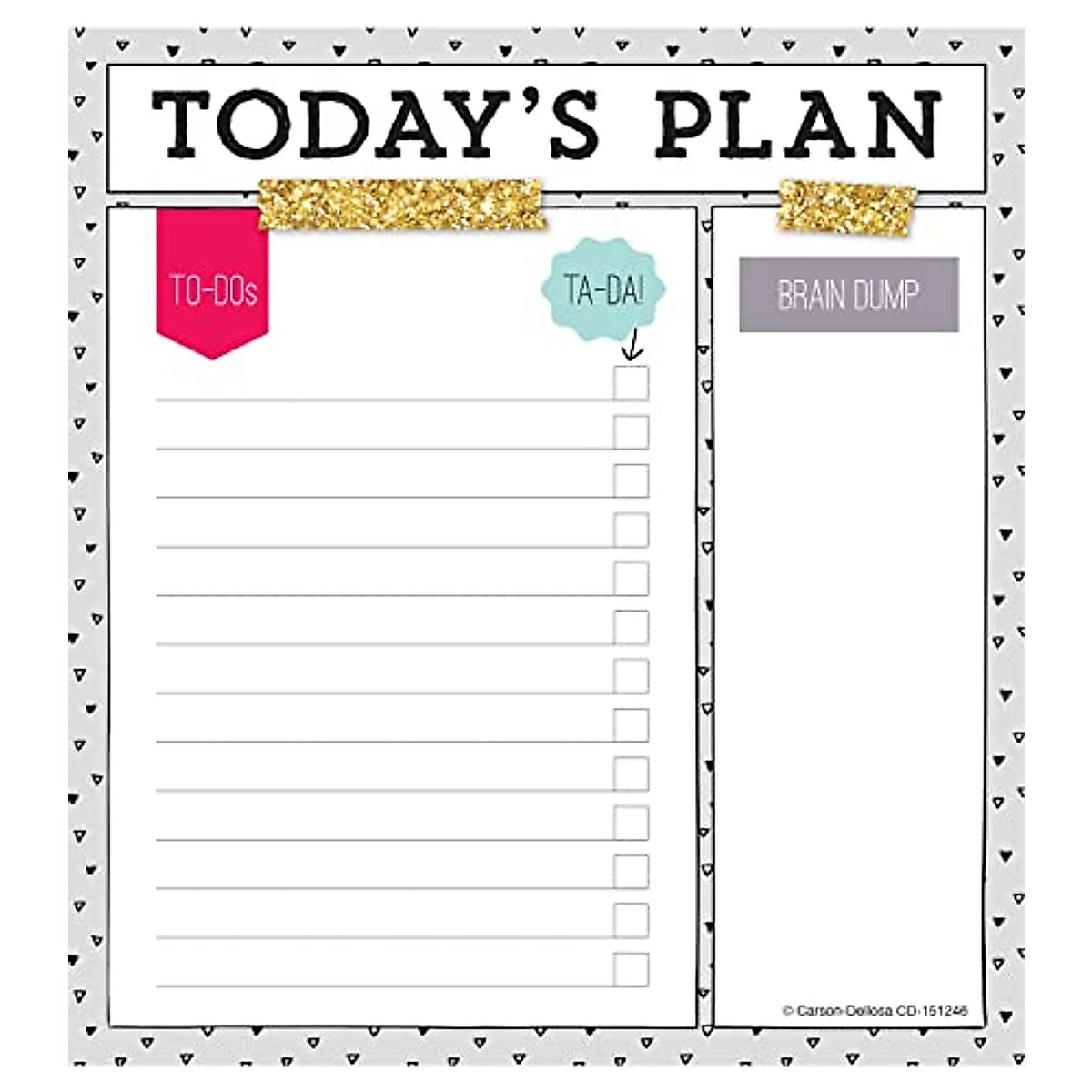 Carson Dellosa 5.75" x 6.25" Today's Plan To Do List Notepad, 50 Sheet Lined Paper Daily Planner Notepad, Daily Checklist, Teacher Daily To Do List, Productivity Task Planner