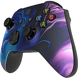 Custom Controllerzz Wireless Controller for Microsoft Xbox Series X/S & Xbox One - Custom Soft Touch Feel - Custom Xbox Series X/S Controller (X/S Blue & Purple Swirl)