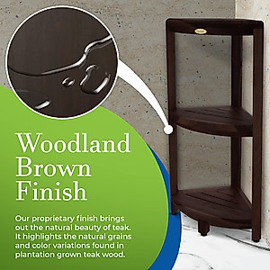 DecoTeak 3, Tier, Teak, Shower Table, Standing Shower, Caddy, Teak Shower Caddy, Shower Organizer Stand, Teak Shelf, Teak Shower Shelf, Teak Shelf, Brown