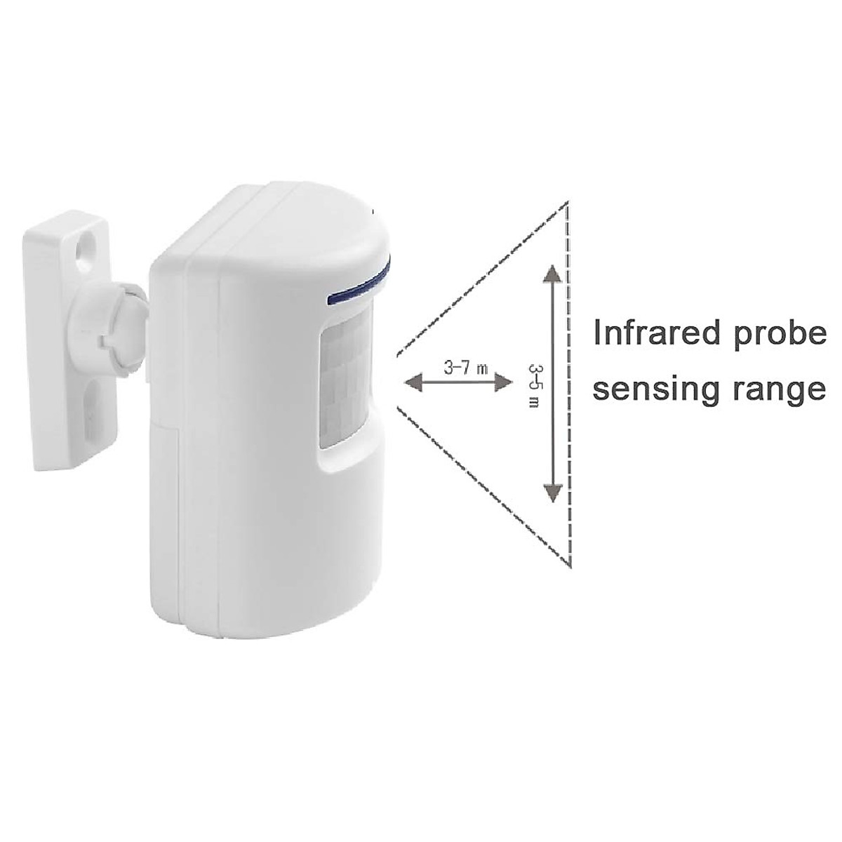 Home Security Motion Sensor Alarm Outdoor, Wireless Driveway Alert: Infrared Motion Sensor Chime Doorbell with 1 Plug-in Receiver and 2 PIR Motion Sensor Detector Alert - 38 Chime Tune - LED Indicator