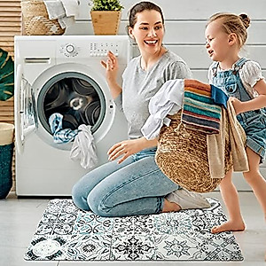 Kitchen Mat Set, Anti Fatigue Set of 2 Waterproof Cushioned Soft Kitchen Rugs Non-Slip Back Comfort Floor Mats Washable Oil Proof Doormat Bathroom Runner Area Rug Carpet