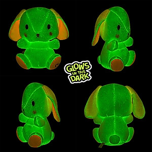 Little Room Naturally Glow in The Dark Bunny Stuffed Animal Plush Toy, 14 Inches (L1001), White