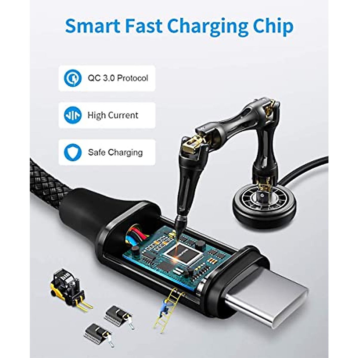 [10ft, 2-Pack] USB C Cable Fast Charging, Long USB A to Type C Charger Cable Braided for Samsung Galaxy A10e A03s A13 A32 A50 A51 A52 A53 A71 Note 20 10 9, S22 S21 S20 Ultra S10 S10e S9, LG G8 Moto G9