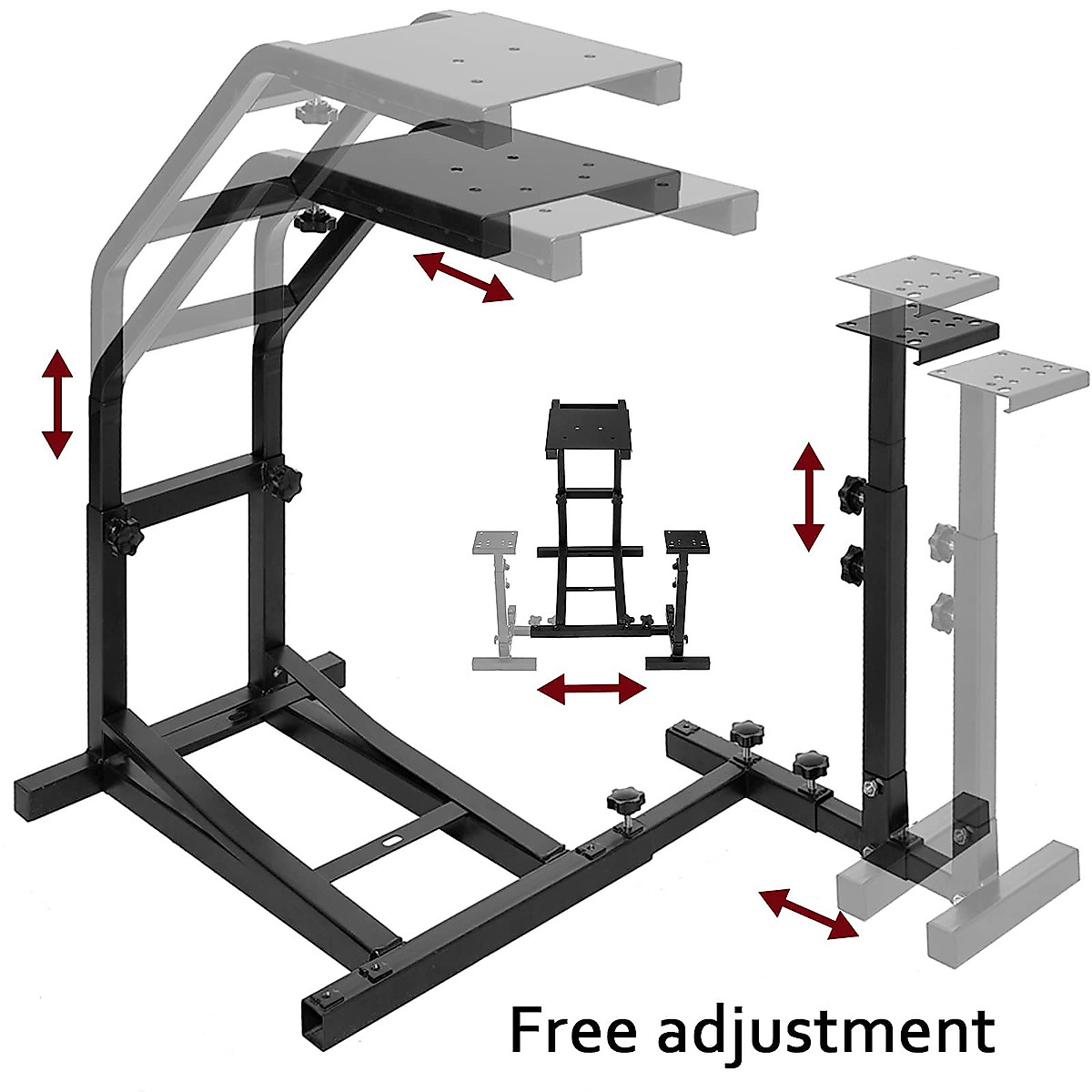 Marada Gaming Steering Wheel Stand Adjustable Fit for Logitech,Thrustmaster,Xbox, G25 G27 G29 G920 G923, Racing Wheel Stand, Handbrake Shifter Wheels and Pedals Not Included