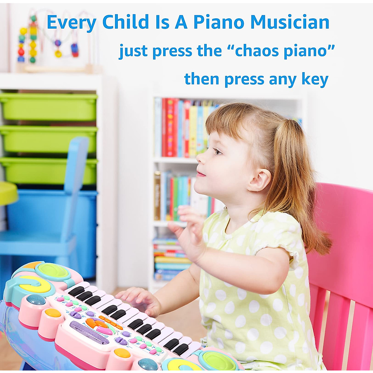 Cozybuy Toddler Piano Toy Keyboard, 24 Keys Toy Piano for Baby, Multifunctional Baby Piano Girl Toys Kids Piano Keyboard Toy for Toddlers, Birthday Gifts for 1-6 Years Old Boys and Girls Gifts