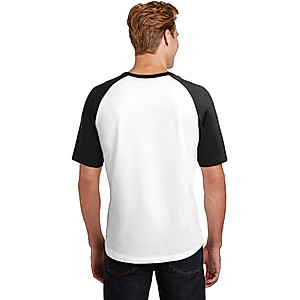 SPORT-TEK Short Sleeve Colorblock Raglan Jersey F20 White/Black