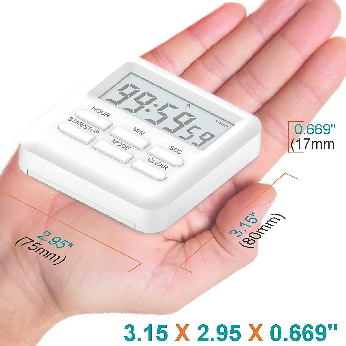 2 Pack Digital Timers Magnetic Countdown Timer Loud Alarm Kitchen Timer LCD Display Silent Classroom Timer Clock for Teacher Kids Study Exercise Sports Games Cooking Baking Boiling Egg