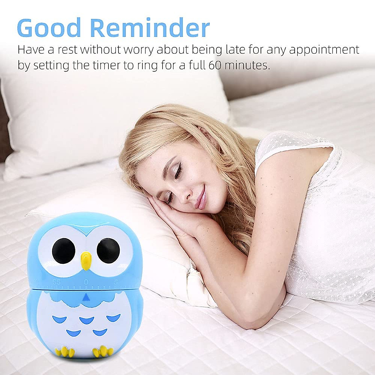 Dolovemk Kitchen Timer,Analog Timer,60 Minute Wind Up Timer Egg Timer-Loud Ring Timers,No Batteries Required 100% Mechanical (Owl)