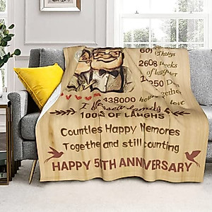 50th Anniversary Throw Blanket for Him Her, Super Soft Flannel Blanket, Comfy Plush Bed Blanket, Warm Gifts for Special One