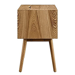 Modway Ember Wood Nightstand, Natural White