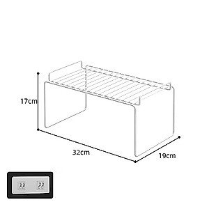Gralara under Sink Shelf Sink Vanity Organizer Storage Shelve, Storage Shelf Punch Free Convenient Spice Rack Bathroom Shelf for Toilet, Countertop, S White
