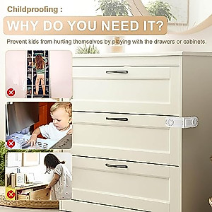 Child Proof Cabinet Locks - Keep Your Cabinets and Drawers Secure - Easy Installation - Baby Safety Locks for Cabinets