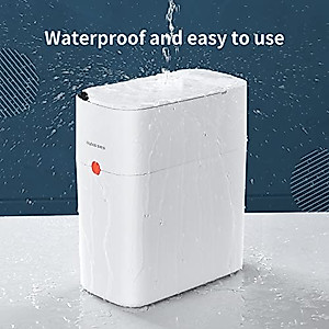 MOPUP Touchless Bathroom Trash Can, Automatic Garbage Can for Bedroom,Office Motion Sensor Trash Bin,3.5 Gallon Dogproof Plastic Slim Wastebasket for Toilet, RV,Living Room, White
