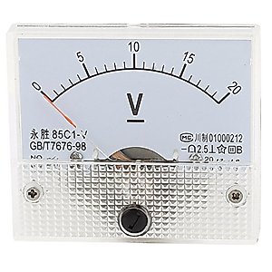 uxcell 85C1-V Panel DC Voltage Volt Analog Gauge Meter Voltmeter 0-20V
