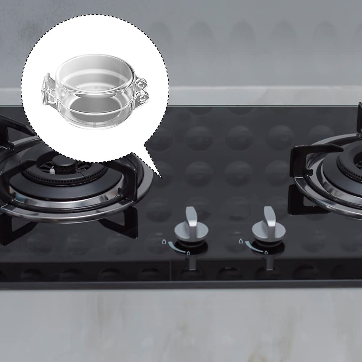 DOITOOL Kitchen Stove Knob Covers 4 Pcs Stove Knob Covers Baby Safety Gas Stove Knob Cover Protection Locks Oven Gas Safety Guards Switch Cap for Child Proofing Kitchen Transparent