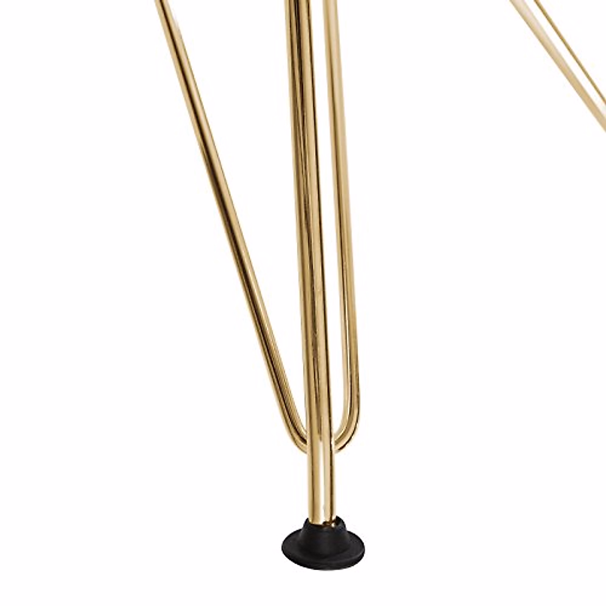 LeisureMod Carey Modern Eiffel Base Molded Side Dining Chair with Gold Base, Set of 2 (Clear)