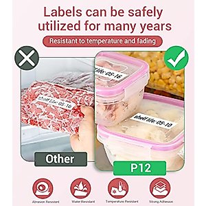 Phomemo Label Makers - Label Maker Machine with Tape P12, Bluetooth Label Maker for Home Organization, Mini Label Printer with Tape 12mm x 4m, Sticker Maker Support Color Printing and Font, with Label