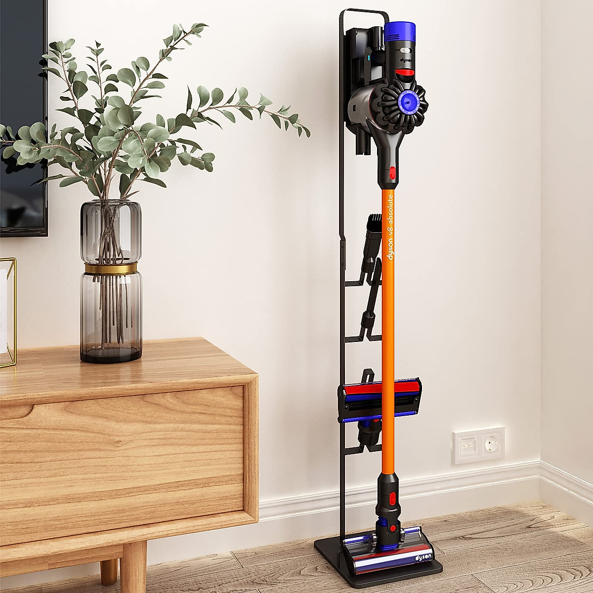 BENOSS Vacuum Stand Stable Metal Bracket Stand Holder for Dyson Handheld Vacuum Cleaners V15 V12 V11 V10 V8 V7 V6 No-Drill Vacuum Docking Station Cordless Vacuum Cleaners & Accessories & Attachments
