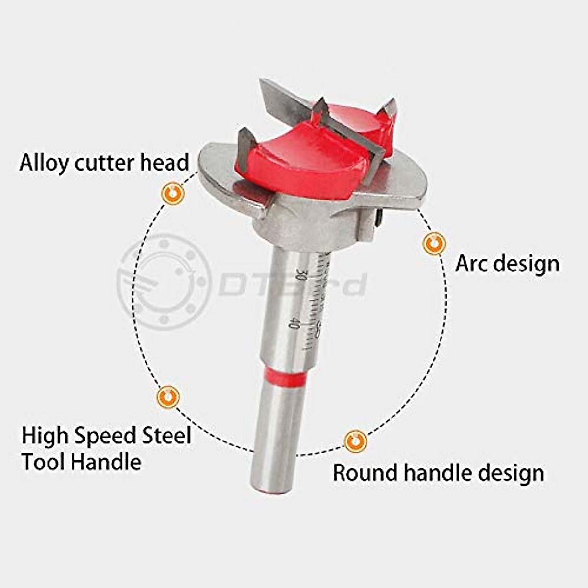 BE-TOOL Hinge Boring Drill Bits, Forstner Drill Bit Alloy,Sharp Woodworking Hinge Hole Cutter With Depth Stop For Woodwork Perforated（∅20mm）