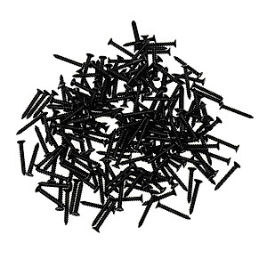 Xiaoyztan 200 Pcs M2.3x16mm Flat Head Cross Drive Pointed Wood Screws Black Oxide Coated Carbon Steel Self-Drilling Screws