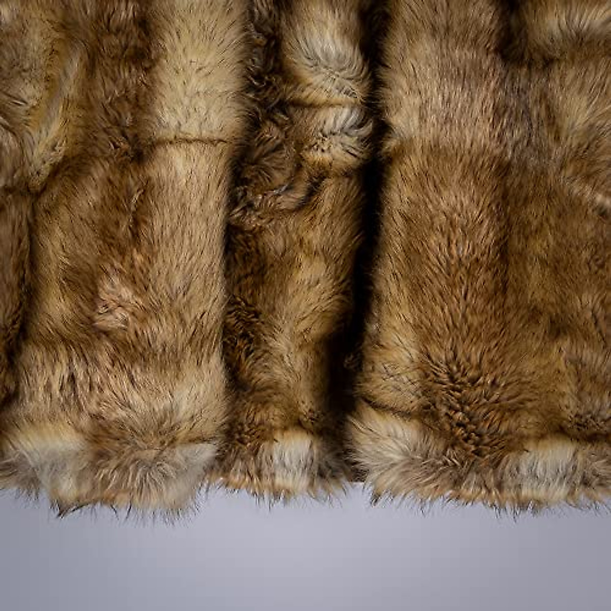 Best Home Fashion Heavyweight Super Soft Luxury Faux Fur Throw Blanket - 58" W x 60" L - Platinum Frost Fox