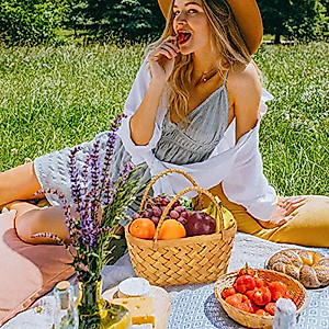 Easter Baskets for Kids | Small Picnic Basket | Wicker Baskets for Gifts Empty | Flower Basket | Small Wicker Basket with Handle for Easter, Egg Gathering, Kids Toy, Valentine’s, Birthday, Honey