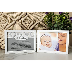 My Godmother, You Are Loved Poem White Double Hinged 4 x 6 Photo Frame with Ribbon