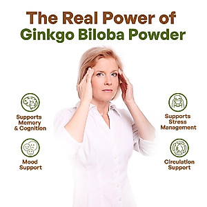 Go Nutra Ginkgo Biloba Extract Powder 10:1 Extra Strength Ginkgo Leaf | 8 oz. Pure Non-GMO