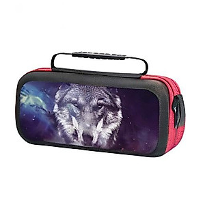 Galaxy Wolf Face Travel Carrying Case Tote Bag For Nintendo Switch Accessories Holds 20 Game Card Bag