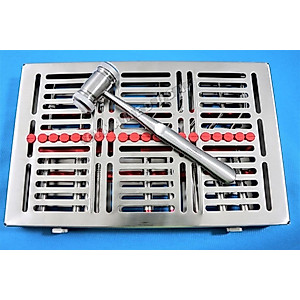 New Premium German Grade Sinus Lift Osteotomes Kit Straight Off Set Concave Mead Mallet Cassette Dental-A