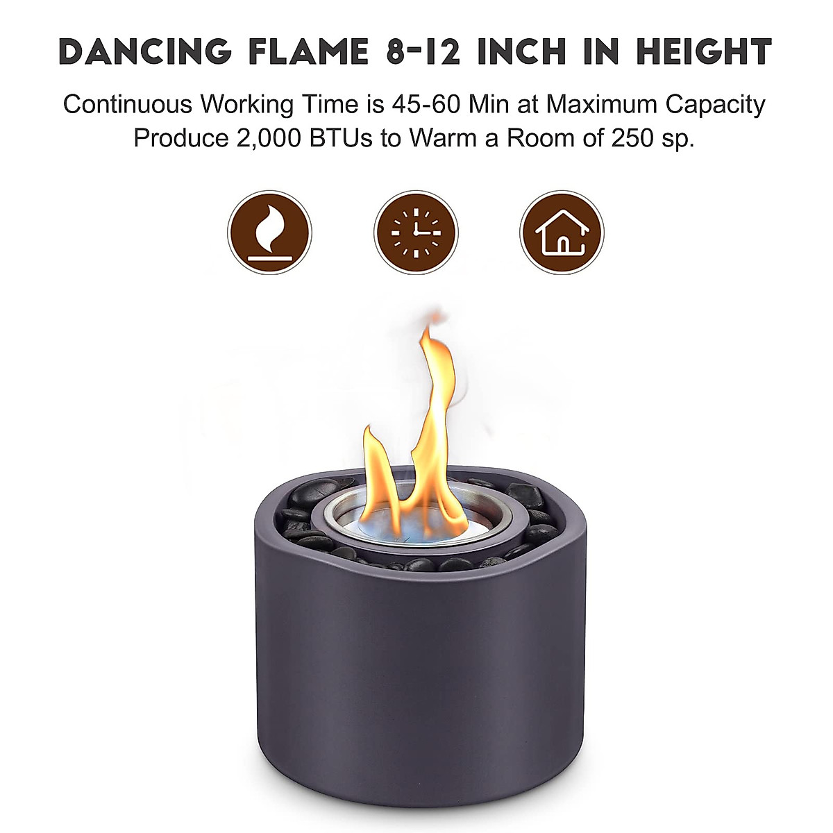 BRIAN & DANY Tabletop Fire Pit, Mini Rubbing Alcohol Fireplace ​for Indoor Outdoor