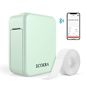Ecokra Bluetooth Label Maker Machine with Tape,P15 Mini Thermal Label Maker for Organizing,Portable Desktop Label Printer,Sticker Printer with Multiple Templates for Office,Home,Kitchen,School