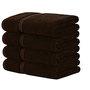 COTTON CRAFT Ultra Soft Oversized Bath Towels - 4 Pack Extra Large Bath Towels - 30x54 - Absorbent Everyday Luxury Hotel Spa Gym Shower Beach Pool Camp Dorm - 100% Cotton - Easy Care - Chocolate Brown