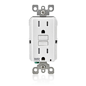 Leviton GFWT1-W 15 Amp Self-Test SmartlockPro Slim GFCI Weather-Resistant and Tamper-Resistant Receptacle with LED Indicator, 10-Pack, White
