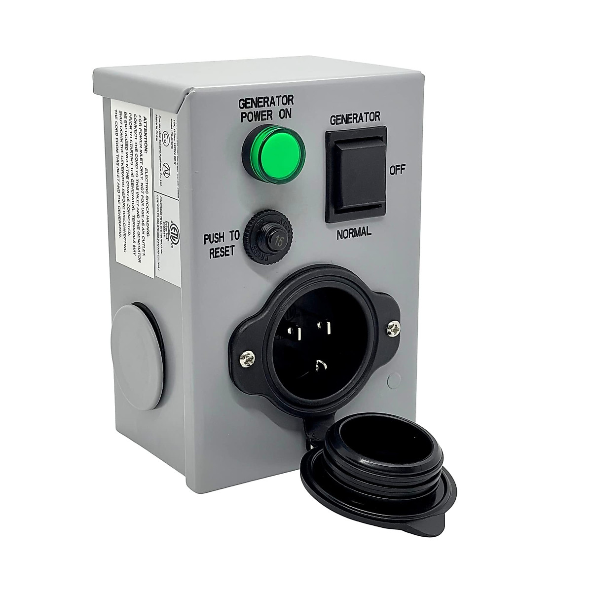 Sintron ST-016 Generator Transfer Switch, 15 Amp 120V Weatherproof Generator Manual Transfer Switch with Circuit Breaker, ETL Listed