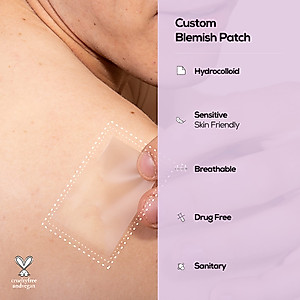 Hanhoo Custom Blemish Patch | Large Hydrocolloid Patches | for Face and Body Acne and Blemish Clusters | Customizable Pimple Patch Sheets | Cruelty-Free & Vegan | 2 Patch Sheet Count