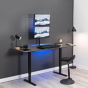 VIVO Dual Monitor Desk Mount Stand with Height Adjustment and VESA Plates for 2 LCD Ultrawide Screens up to 34 inches, Stacked Array, STAND-V002R