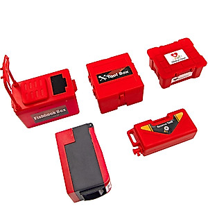 5Pcs HIRCQOO RC Scale Mini Tool Set Decoration Accessories Compatible with Traxxas TRX4 Axial SCX10 RC4WD D90 Tamiya CC01 90046 Redcat Gen7 TF2 1/10 RC Crawler Car Truck (Red)