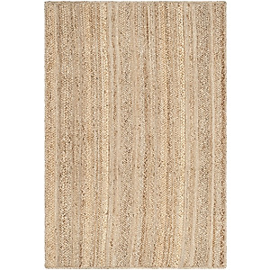 SAFAVIEH Natural Fiber Collection Accent Rug - 4' x 6', Natural, Handmade Farmhouse Jute, Ideal for High Traffic Areas in Entryway, Living Room, Bedroom (NF923A)