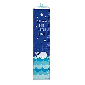 Whale on Ocean Blue Children's Canvas Growth Chart with Stickers