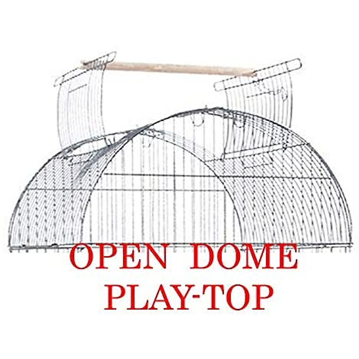 Large Open Dome Style Parrot Bird Cage with 5/8-Inch Bar Spacing for Quaker Cockatiel Indian Ring Neck Sun Parakeet Green Cheek Conures Lovebirds Budgies Canary Finch Parrotlet Portable Bird Cage