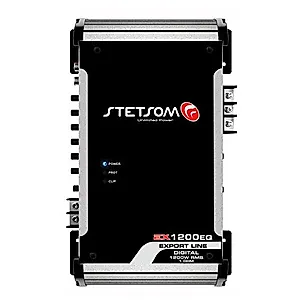 Stetsom EX 1200 EQ 1 Ohm Mono Car Audio Amplifier, 1200.1 1.2K Watts RMS, 1Ω Stable Full Range HD Sound Quality MD Crossover HPF LPF Bass Boost Front Rear Bridge Speaker