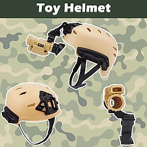 deAO Army Costume for Boys, Military Soldier Gear Accessories with Uniform Helmet and Storage Backpack Halloween Army Combat Costume Police Set Dress Up Toys for Kids Girls