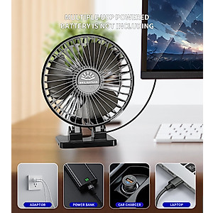 2Pack Desk Fan, USB Fan for Desk, Mini Desk Fan, 3 Speed Rotation Strong Wind, Protable Small Desktop Cooling Fan, Quite Mini Personal Fan for Home Office Table Bedroom Travel Curise(Black)