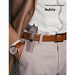 Cranssy 1911 Holster - Genuine Leather IWB Holster for Concealed Carry - Compatible with Kimber 1911/Colt 1911 /S & W 1911/Sig Sauer 1911/ Remington - Ruger & More 5 inch Barrel Pistols (Brown, Right)