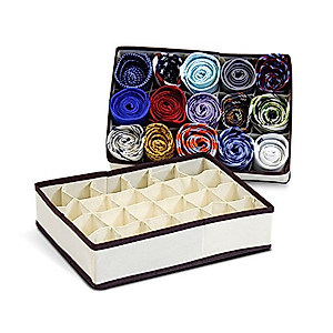 Furinno 12284IV Non-Woven Fabric Storage Organizer, 4 by 6-Inch, Ivory with Brown Trim