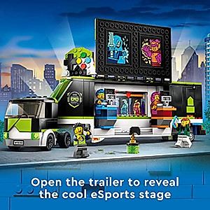 LEGO City Gaming Tournament Truck 60388, Gamer Gifts for Girls, Boys, and Kids, Esports Vehicle Toy Set for Video Game Fans, Featuring 3 Minifigures, Toy Computers and Stadium Screens, Ages 7+
