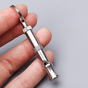 Labriciyon 1Pc Silver Adjustable Ultrasonic Dog Whistle,Portable Whistle Pet Whistle Supersonic Whistle Dog Whistles for Pet Training,Pet Supplies,Training and Behavior Aids,Convenient to Carry