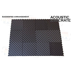 Mybecca 6 Pack Acoustic Panels Studio Foam Egg Crate 1/2" X 12" X 12"