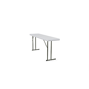 PRO&Family White Rectangle Adjustable Desk Seminar Folding Table Conference Conference Table Plastic Table Banquet Tables Skinny Folding Table (1, 18" x 72")